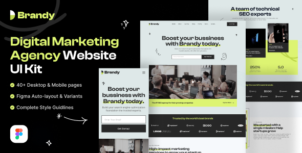 Brandy - Digital Marketing Agency Website UI Kit by DhuhaCreative | ThemeForest